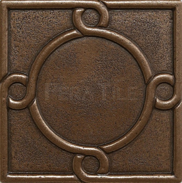 Hera Insert 4" X 4" Bronze Decorative Insert | Pera Tile