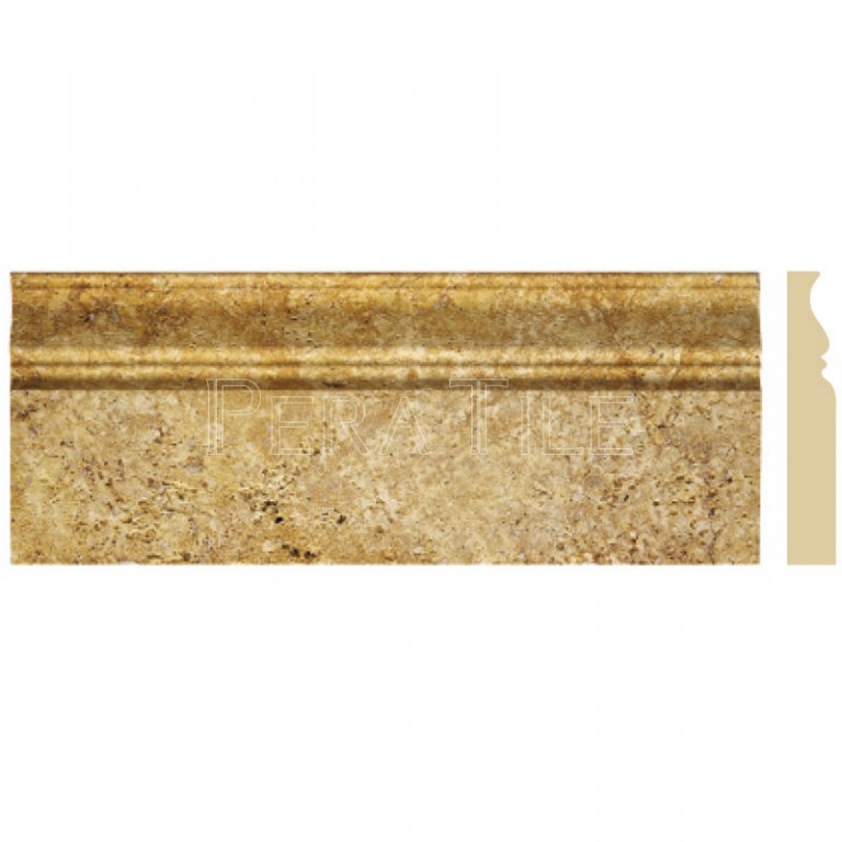 Solar 4 3/4x12 Honed Travertine Classic Baseboard | Pera Tile
