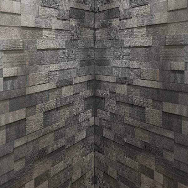 Volcano Wall Panel Corner (inside) - Dark | Pera Tile