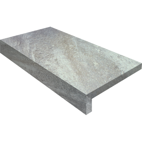 L-Shape Mitered Coping: Silver Quartz | Pera Tile