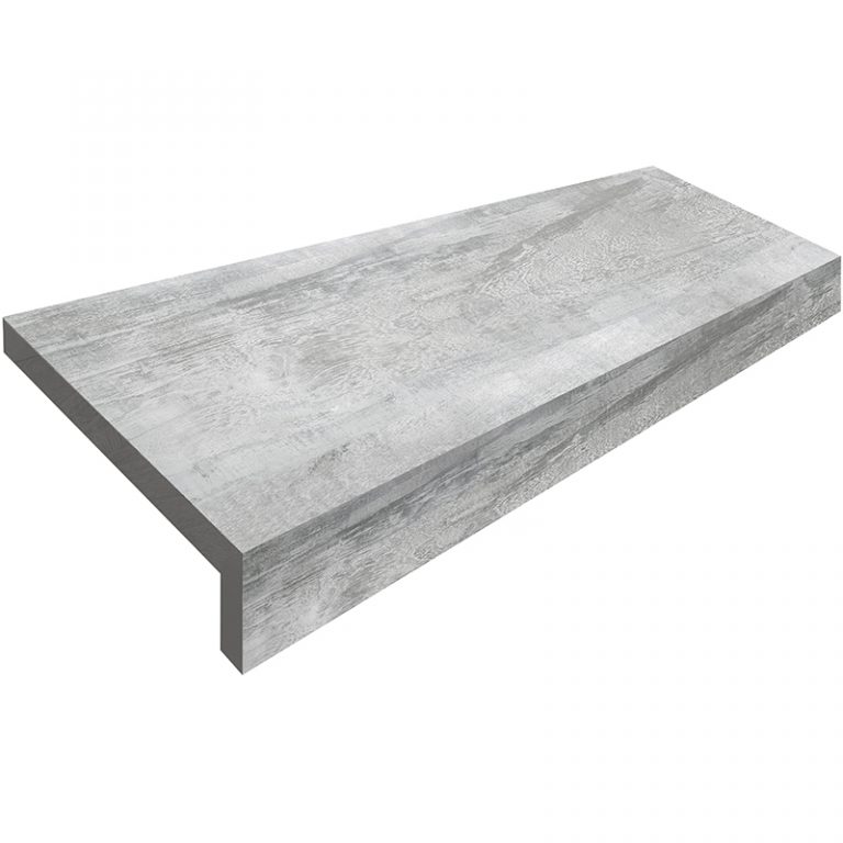 Forest L-Shaped Porcelain Coping - Silver | Pera Tile