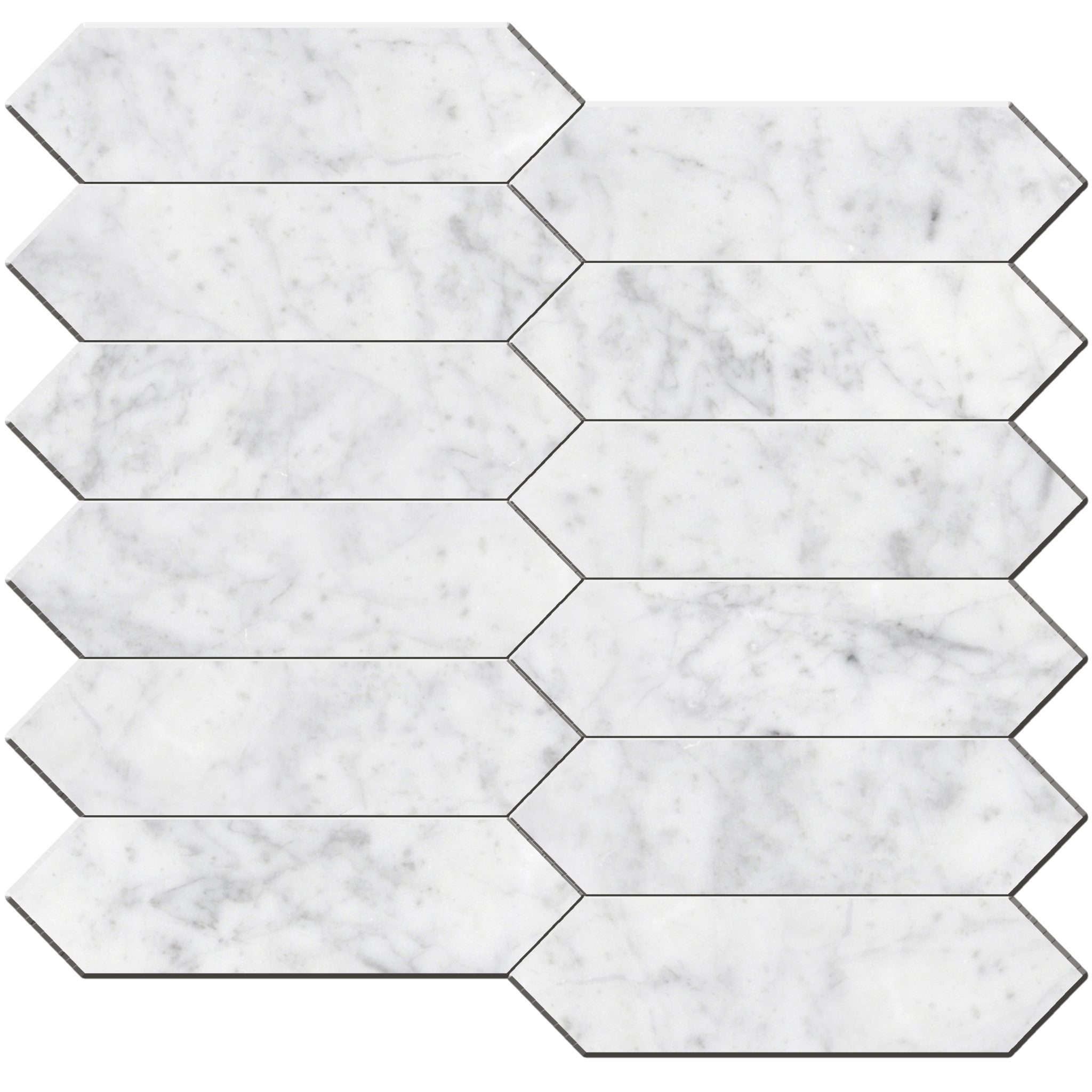 Bianco Carrara 1 3/4" X 6 1/2" Honed Picket Mosaic | Pera Tile