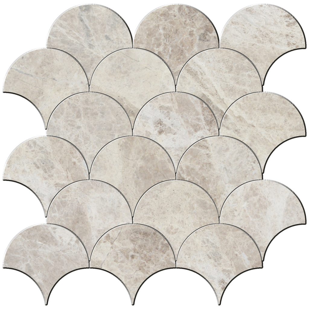 4" Fish Scale Mosaic Eastside: Rust | Pera Tile