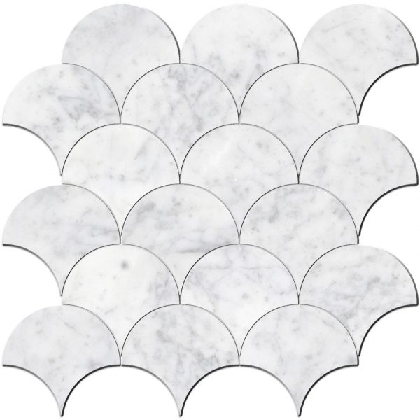 Echelon 4" Polished Fish Scale Mosaic | Pera Tile