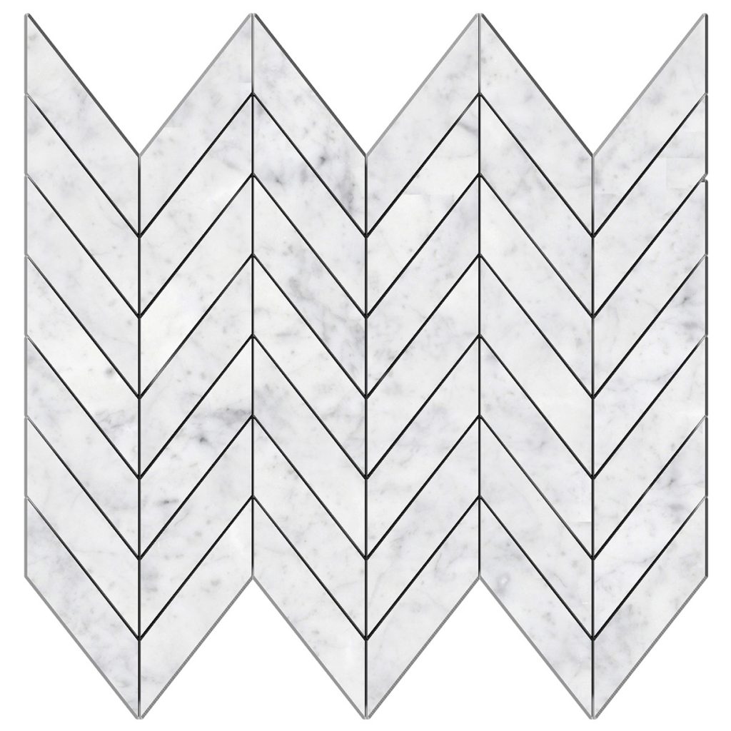 Bianco Dolomiti - Standard 1 1/2" X 3 5/8" Honed Mini Chevron Mosaic ...