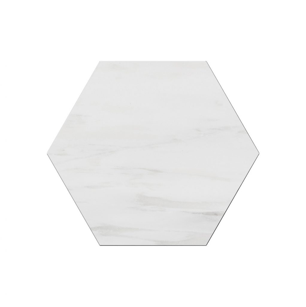 Verona Hexagon Porcelain Tile - White | Pera Tile