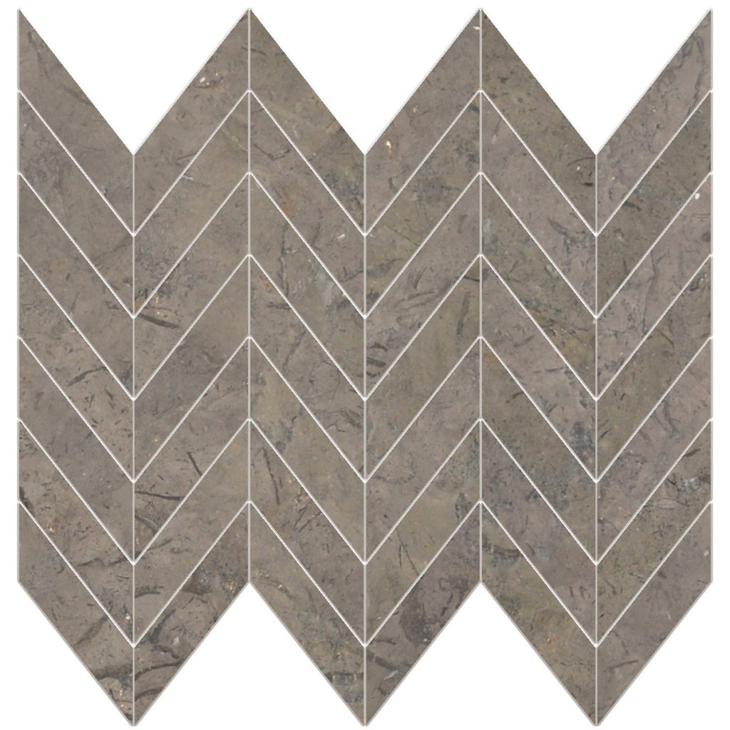Castanea 1 1/2" X 3 5/8" Leather Mini Chevron Mosaic | Pera Tile