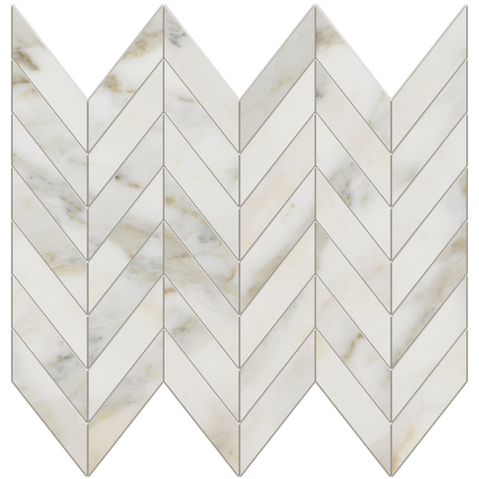 Calacatta Gold 1 1/2" X 3 5/8" Honed Mini Chevron Mosaic | Pera Tile