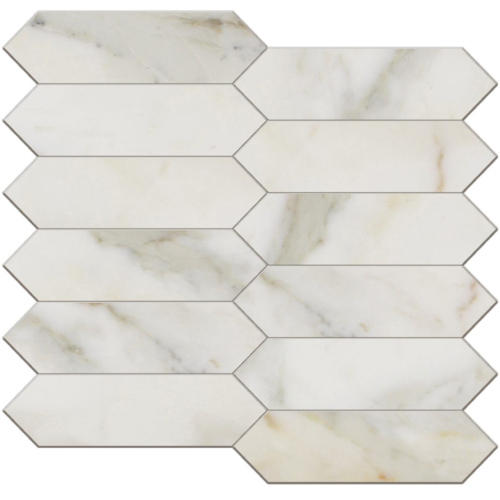 Calacatta Gold 1 3/4" X 6 1/2" Polished Picket Mosaic | Pera Tile