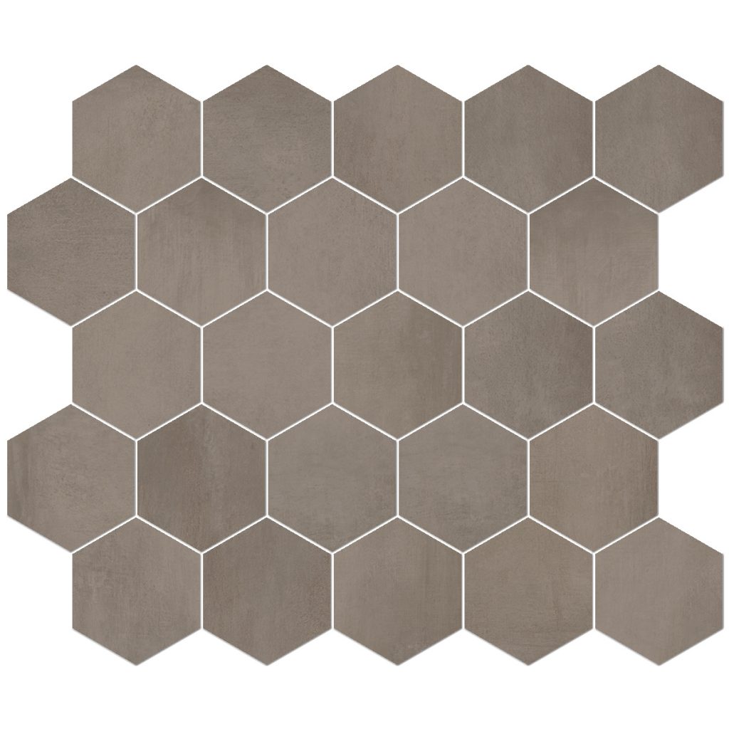 3 1/4" Hexagon Mosaic Eastside: Rust | Pera Tile