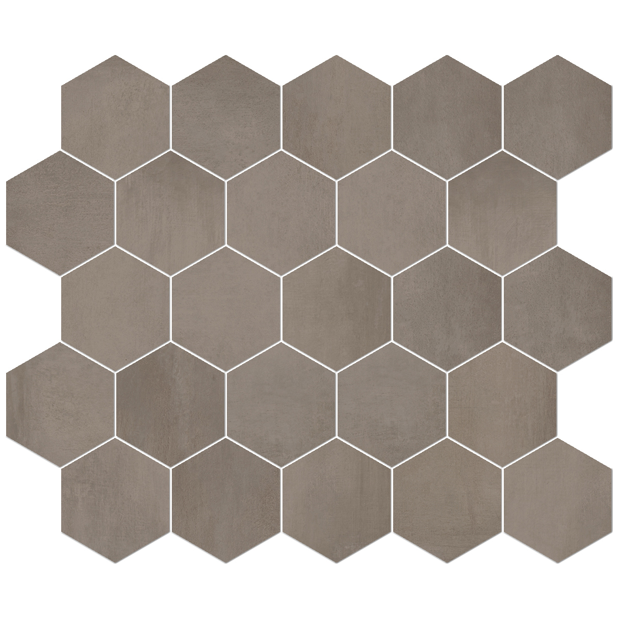 3 1/4" Hexagon Mosaic Eastside: Rust | Pera Tile