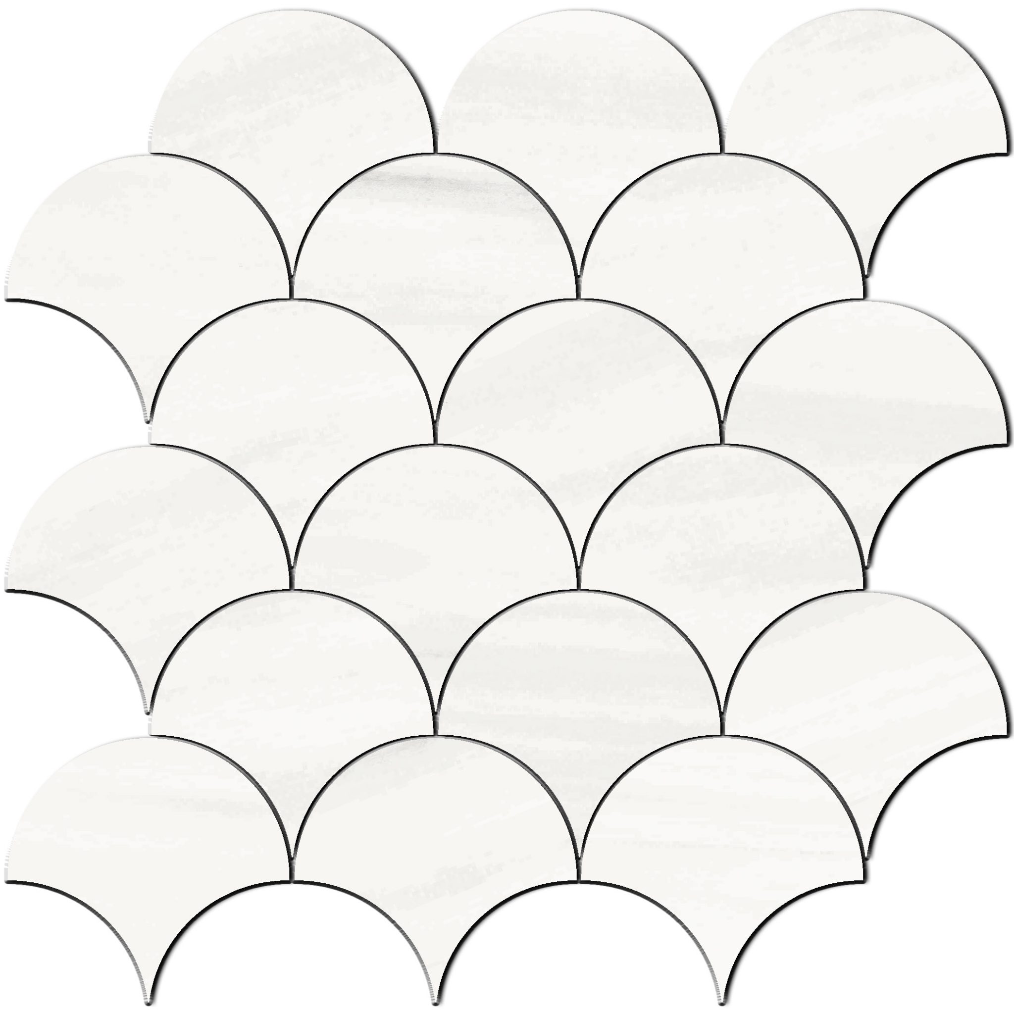 Calacatta Gold 4" Honed Fish Scale Mosaic | Pera Tile