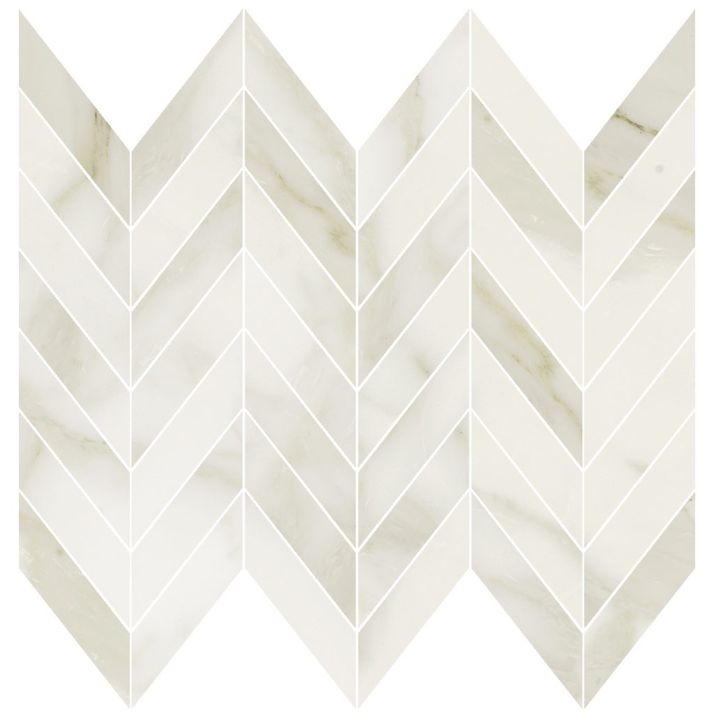 1 1/2" X 3 5/8" Mini Chevron Mosaic Elite: Calacatta | Pera Tile