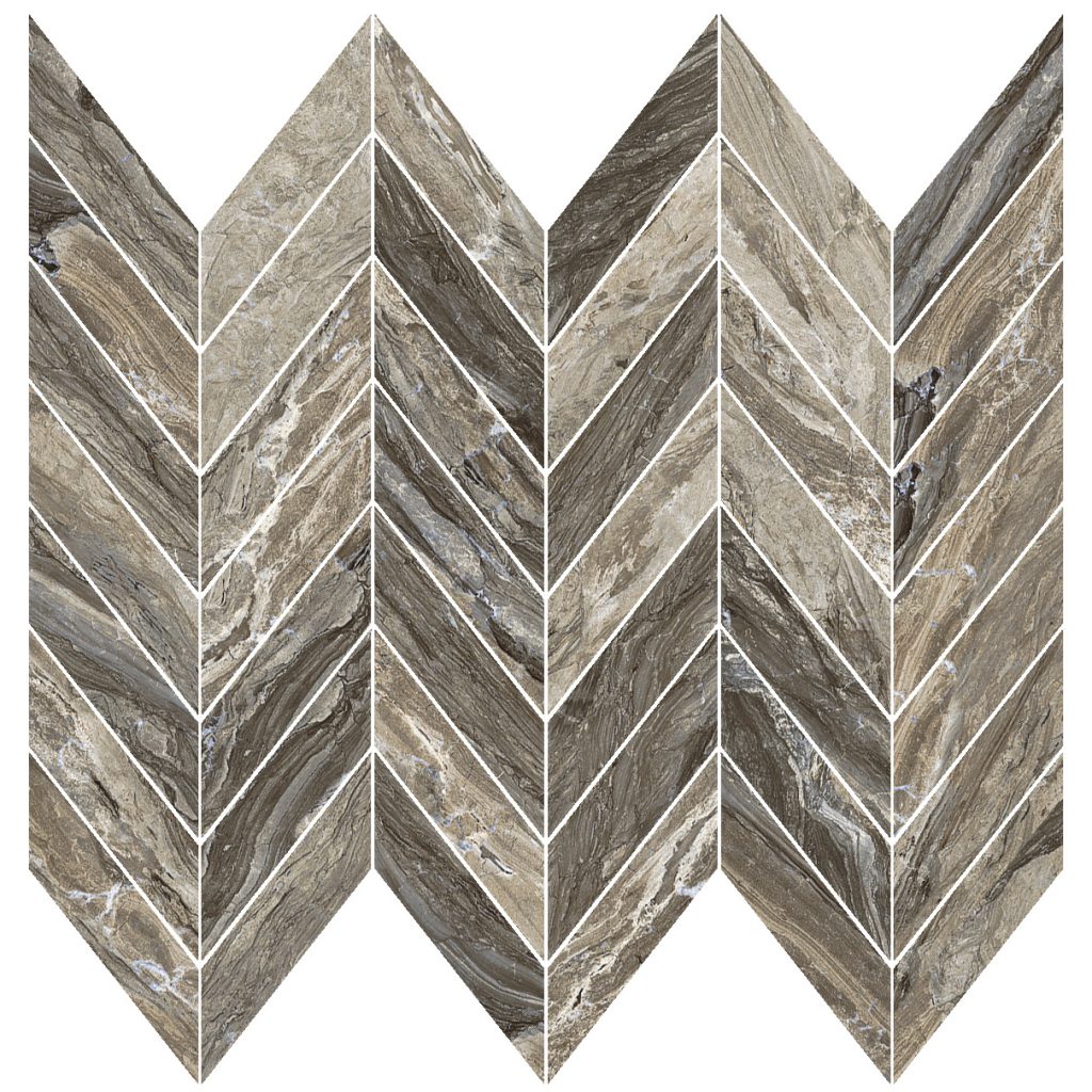1 1/2" X 3 5/8" Mini Chevron Mosaic Gemstone: Taupe | Pera Tile