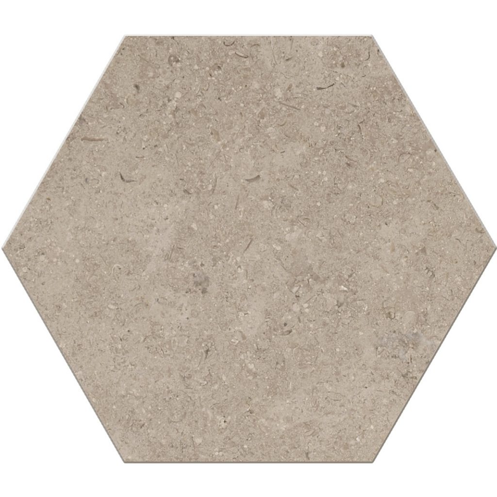 Memphis 12" Hexagon Leather Limestone | Pera Tile
