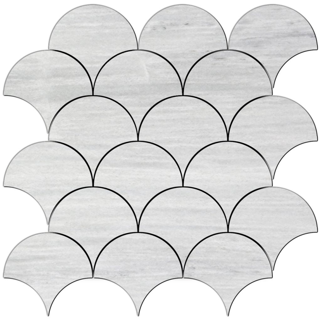 Merceene Vena 4" Polished Fish Scale Mosaic | Pera Tile