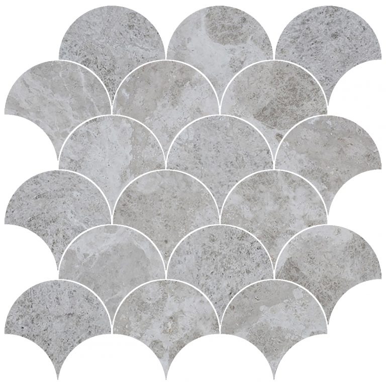 Niobe Grey 4" Fish Scale Mosaic | Pera Tile