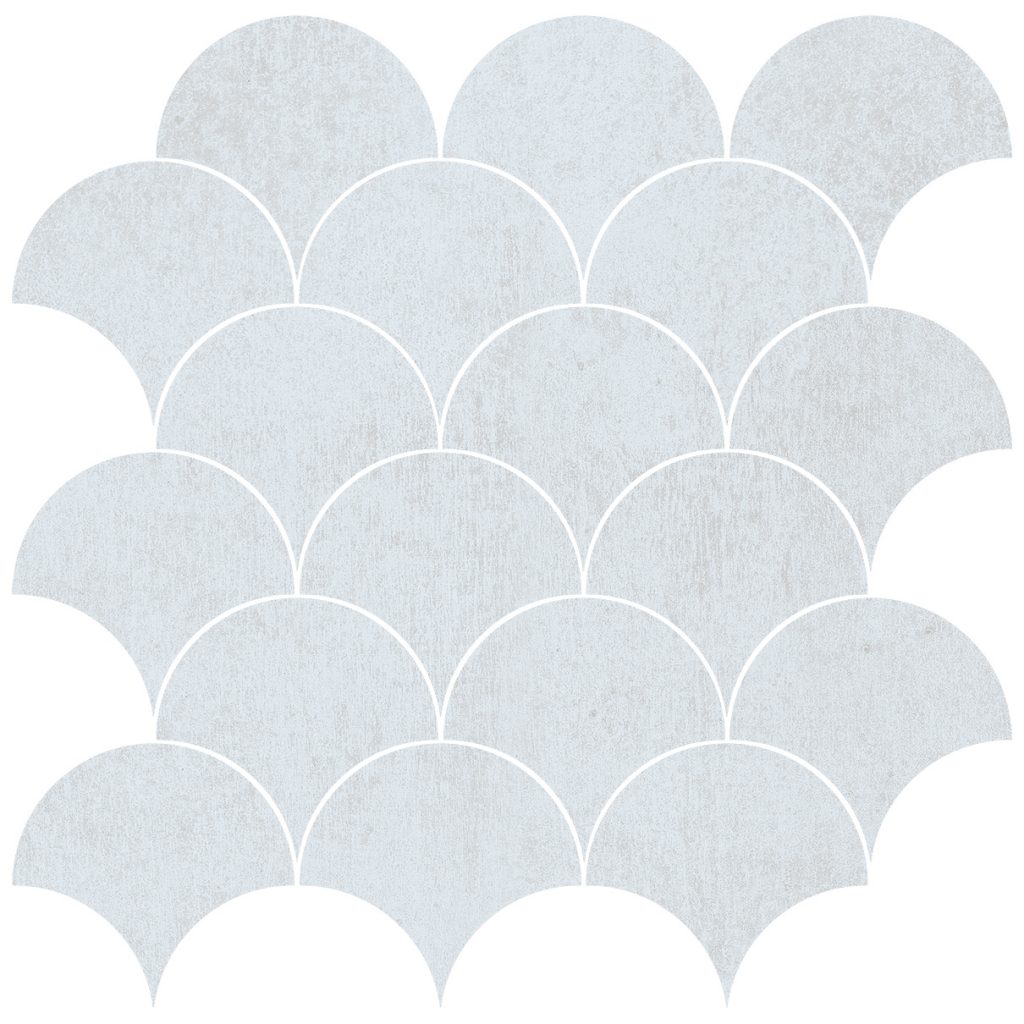 4" Fish Scale Mosaic Shape: Grey | Pera Tile