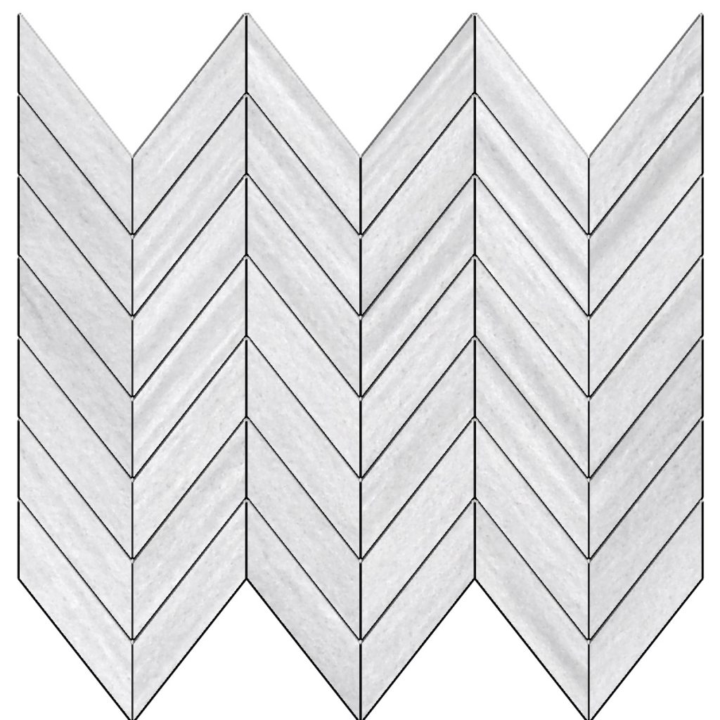 Merceene 1 1/2" X 3 5/8" Vein Cut Honed Mini Chevron Mosaic | Pera Tile