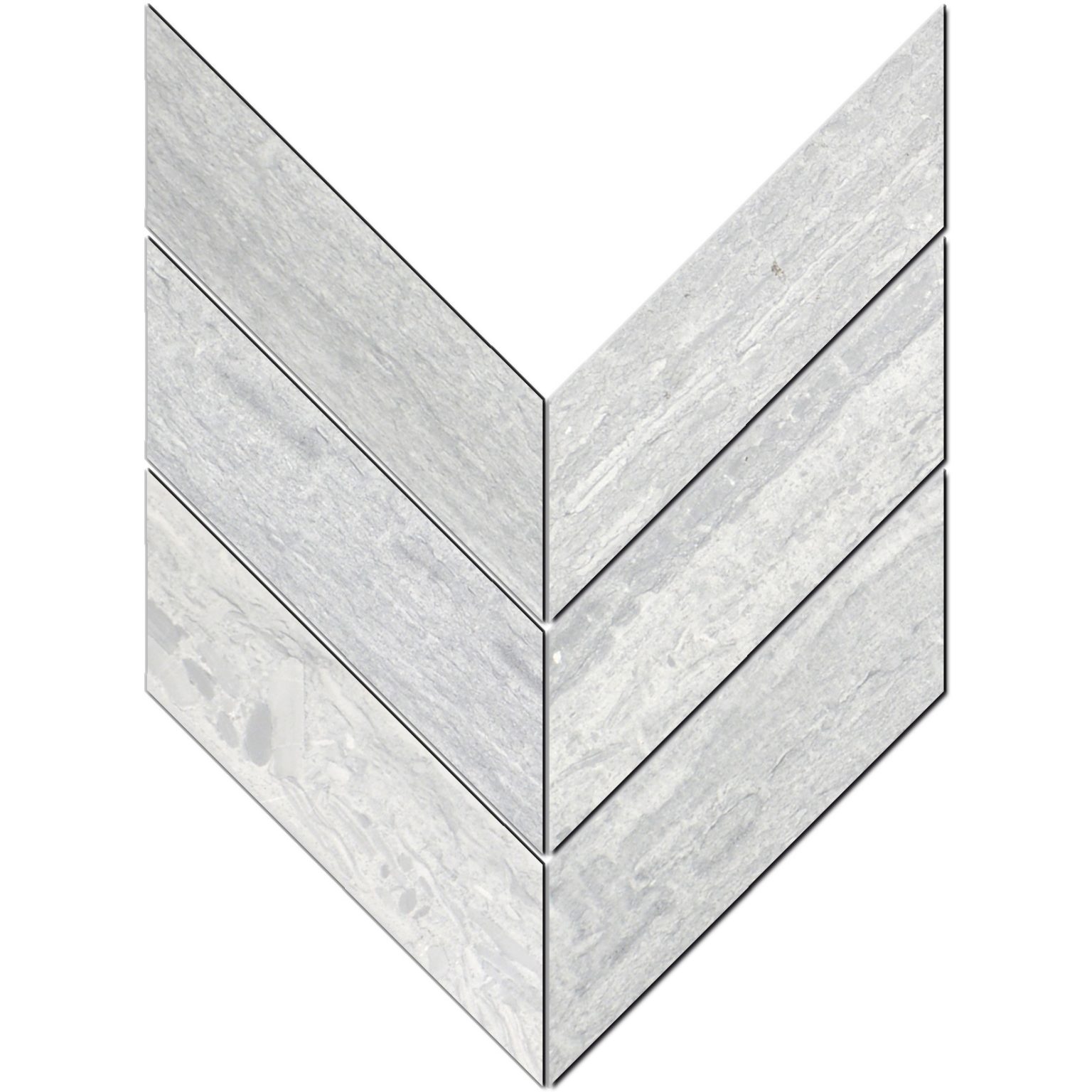 Grigio Elegante 3" X 10" Honed Macro Chevron Mosaic | Pera Tile