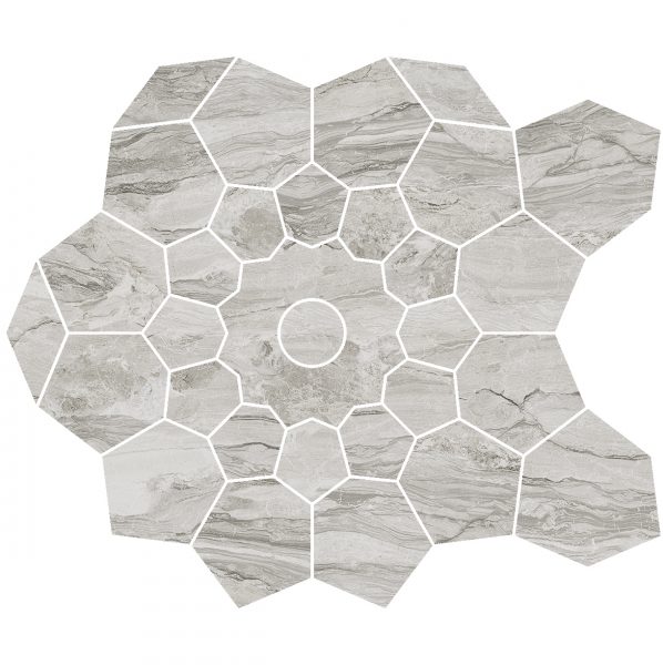Bloom Mosaic Gemstone: Silver | Pera Tile