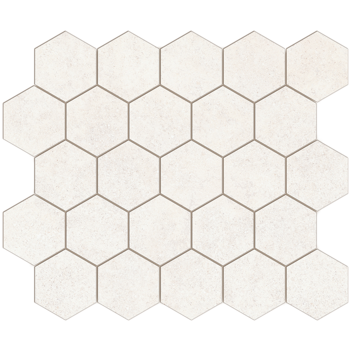 3 1/4" Hexagon Mosaic Silky Stone: Light | Pera Tile