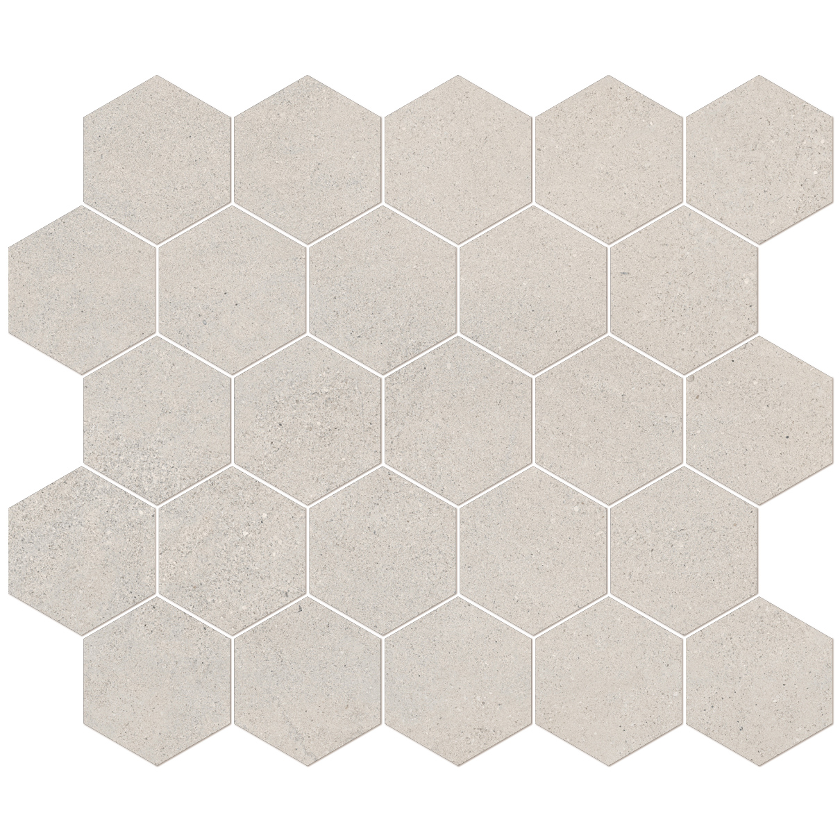 3 1/4" Hexagon Mosaic Silky Stone: Greige | Pera Tile