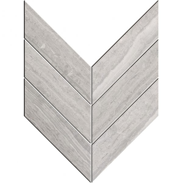 Silviano 3" X 10" Polished Macro Chevron Mosaic | Pera Tile