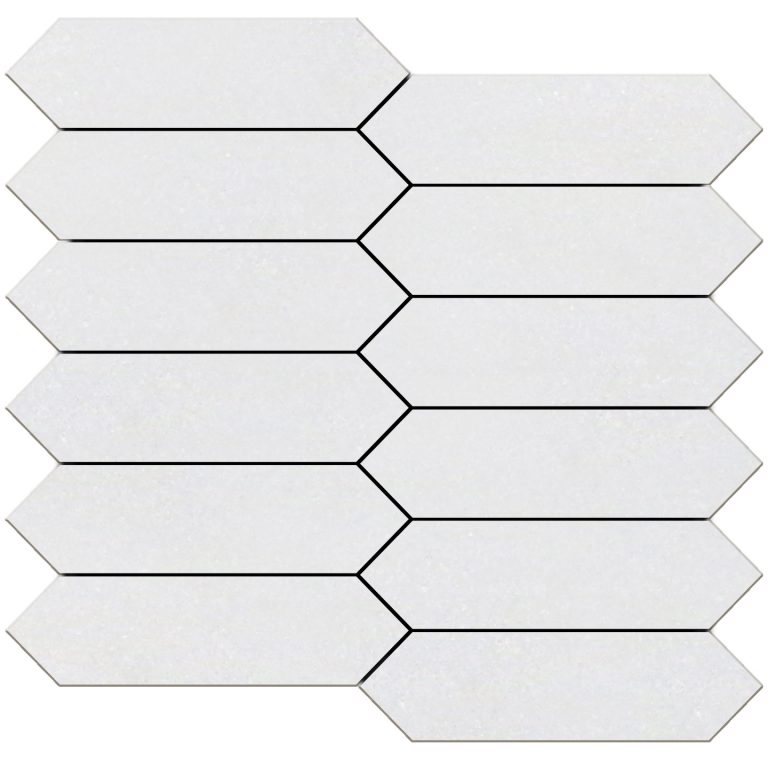 Thassos White 1 3/4" X 6 1/2" Honed Picket Mosaic | Pera Tile