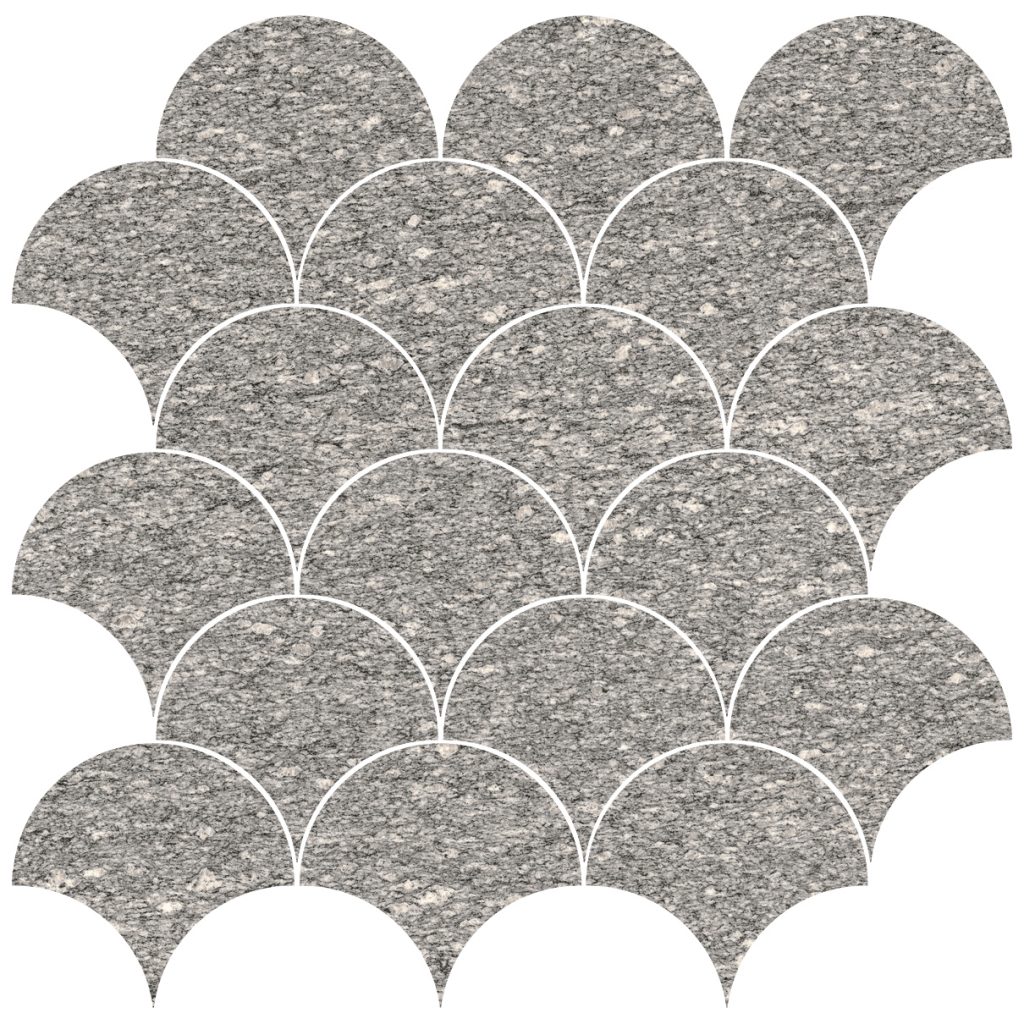 4" Fish Scale Mosaic Upstone: London Grigio | Pera Tile
