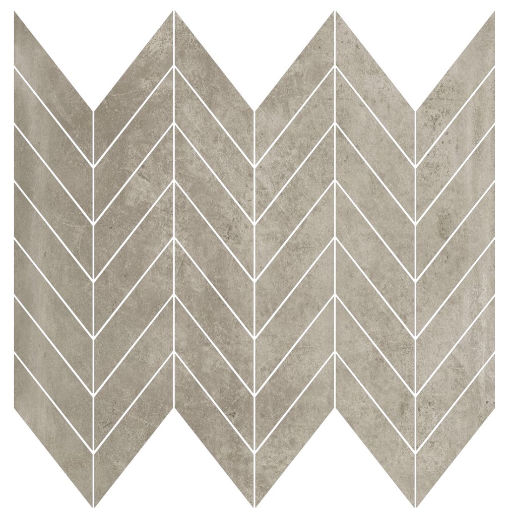 1 1/2" X 3 5/8" Mini Chevron Mosaic Urbana: Greige | Pera Tile