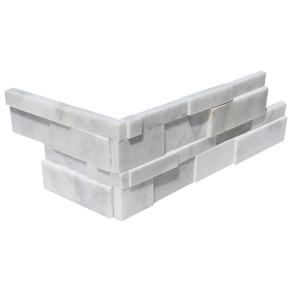 Levant Outside Corner 6" x 24" 3D Interlocking Ledger - Honed | Pera Tile