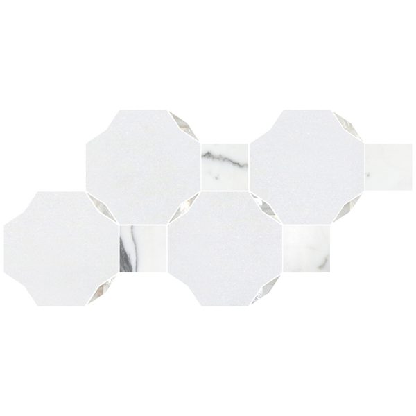 Luster Mosaic - Thassos White + Calacatta Gold + Mother of Pearl ...