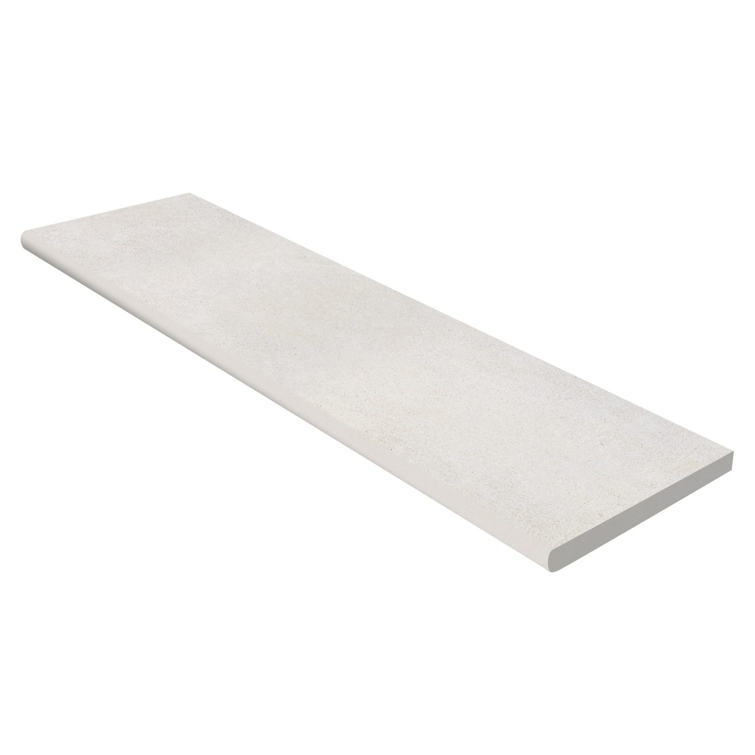 12" X 48" Unglazed Porcelain Bullnose Coping: Silky Stone Light | Pera Tile