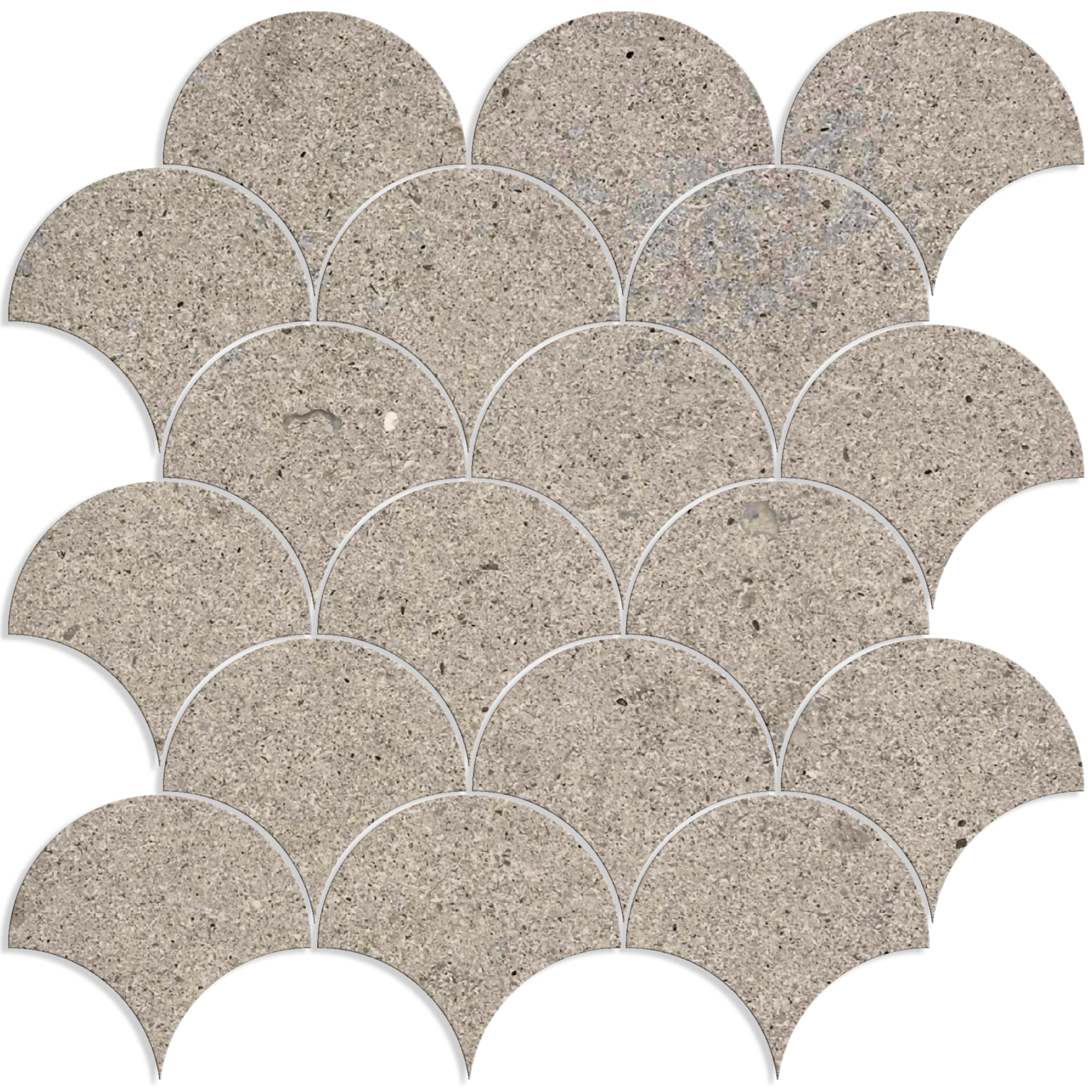 Coastal Grey 4" Fish Scale Mosaic - Honed | Pera Tile