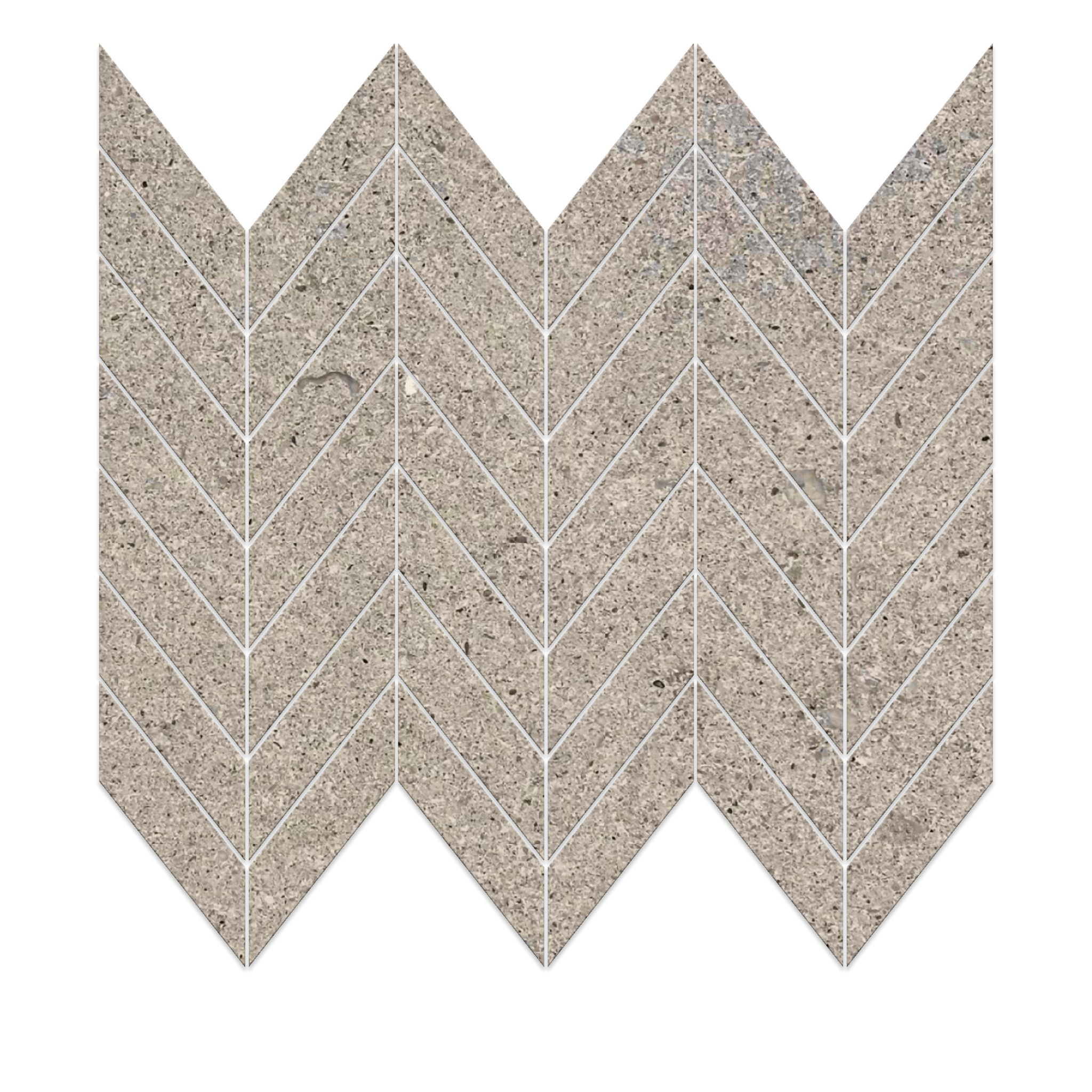 Coastal Grey 1 1/2" X 3 5/8" Mini Chevron Mosaic - Honed | Pera Tile